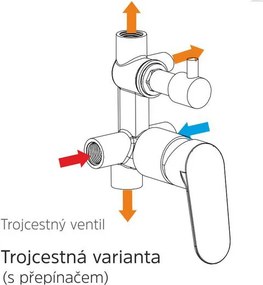 Mereo, Mereo Sprchová podomítková baterie s třícestným přepínačem, Pego, Mbox, oválný kryt, chrom, MER-CB60157PB