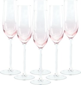 Sklenice na šampaňské, set 6 ks, 280 ml, růžová, CELESTE TYP 1