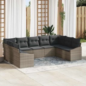 Set pohovek 9 ks Šedá polyratan 3346879