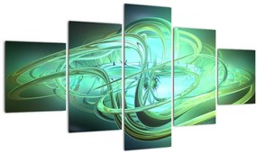 Obraz zelené abstrakce (125x70 cm)
