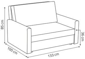 FN Rozkládací křeslo Vivian Lux II Soft světle hnědá