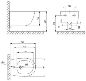 Deante Silia, závěsný bidet 510x363x285 mm, bílá, DEA-CDL_6BPW