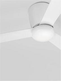 NV 9952325 Stropní ventilátor DELL tělo z hliníku matná bílá 3ABS dřevěné listy - NOVA LUCE