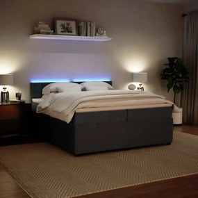 Box spring postel s matrací tmavě šedá 200x200 cm samet 3290143