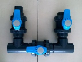 Vagnerpool Bypass obtok s ventily 50mm - rozebraný - s ventily Easyfit