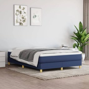 vidaXL Rám postele modrý 140 x 190 cm textil