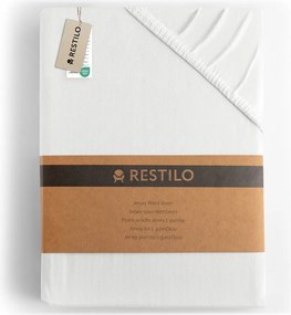 Bílé napínací prostěradlo jersey 200x200 cm Amber – Restilo