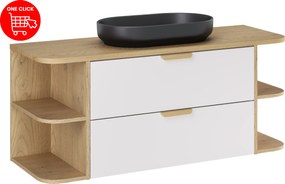 Comad Koupelnová skříňka s deskovým umyvadlem set Aster White 120 bílá/dub cremona