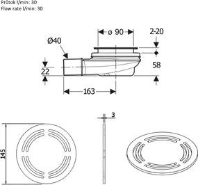 Polysan sifon vaničkový 90 nerez 17761 Koupelny Bernold