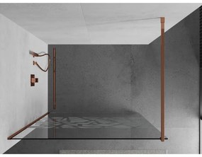 Mexen Kioto sprchová zástěna 130x200 cm 8 mm, růžové zlato, bílý vzor, 800-130-101-60-85