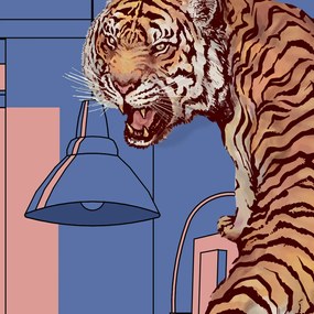 Malvis ® Tapeta Tygři v pokoji Vel. (šířka x výška): 360 x 260 cm