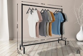 Stojan na oblečení Melva 150x38x120 - Černá