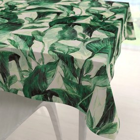 Biante Sametový čtvercový ubrus Tamara TMR-028 Velké zelené listy 100x100 cm