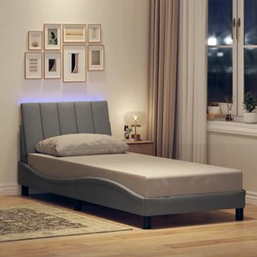 Rám postele bez matrace Hanko světle šedý 90 x 200 cm textil 3310433