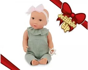 LullaBaby Panenka 35 cm v overalu s čelenkou / od 2 let