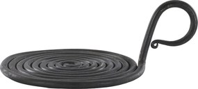 Černý antik kovový svícen pro sloupovou svíčku Spirel - Ø 12*7cm