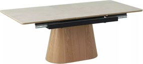 Jídelní rozkládací stůl Monaco 160/200 cm keramika travertin/dub přírodní