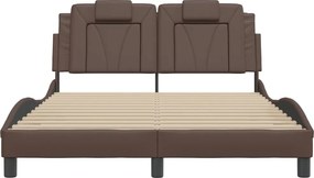 Rám postele Viana s LED bez matrace hnědý 140 x 190 cm 3214017