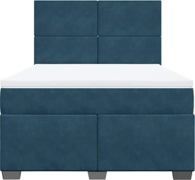 Box spring postel s matrací modrá 140 x 200 cm samet 3290928