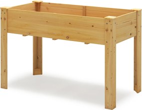 Costway Vyvýšený záhon dřevěný vyvýšený zahradní záhon truhlík s drenážními