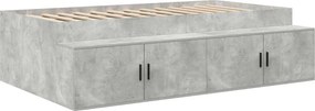Rám postele Betonově šedá 100 x 200 cm Kompozitní dřevo 3335184