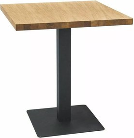 Jídelní stůl Puro 70 cm z masivu dub přírodní/černý