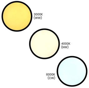 LED Stropní svítidlo MAQ LED/24W/230V 3000/4000/6500K IP40 černá