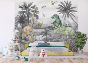 Dětská vliesová fototapeta na zed' Dino | 300 x 270 cm | DDTD4P5091