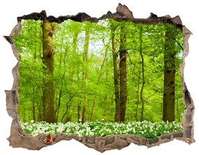 Wallmuralia Nálepka fototapeta 3D výhled Květiny v lesem 95x64 cm