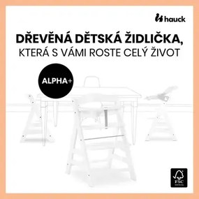 Hauck Alpha+ set 2v1 dřevěná židle, white + polstrování Melange charco