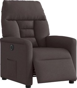 Elektrické polohovací křeslo tmavě hnědé textil 3303017