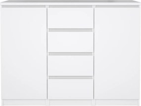 Komoda Simplicity 121 x 50 x 91 cm, bílý lesk