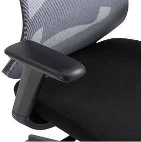 Kancelářská židle s podhlavníkem KA-V322 BK látka a síťovina černá, 4D područky