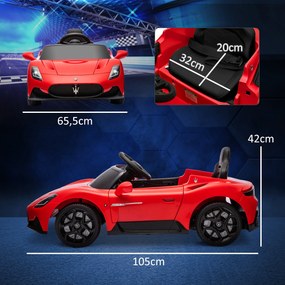 Dětské elektrické auto AIYAPLAY Maserati MC20 s 12V a dálkovým ovládáním 2.4G, plynulý start, LED světla, hudba, houkačka, pružinové odpružení, 3-6 l…