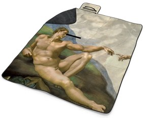 Sablio Plážová deka Stvoření Adama - Michelangelo Buonarroti: 200x140 cm