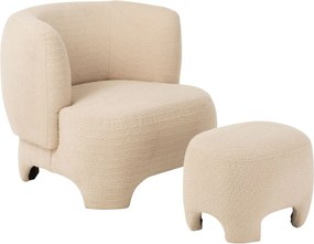 Přírodně krémový puf Ally Knitted - 55*41*37cm