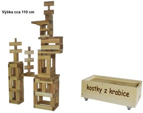 PokojovaDekorace.cz, Dřevěná stavebnice, Kostky z krabice, 126ks