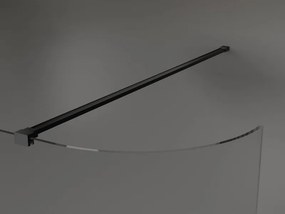 Mexen Kioto-R sprchová zástěna zaoblená Walk-in 150 x 200 cm, transparentní 8 mm, černá - 800-150-101-70-06