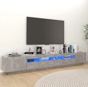 vidaXL TV skříňka s LED osvětlením 260x35x40 cm [3120173] Barva: Betonová šedá