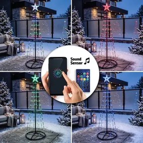 Solight LED smart vánoční stromek / 150 cm / 154 LED / RGB / dálkový o