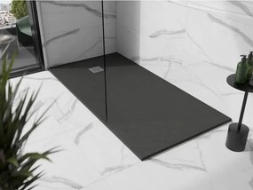 Mexen Stone+, obdélníková vanička z minerálního kompozitu 200 x 80 cm, antracitová, 44718020
