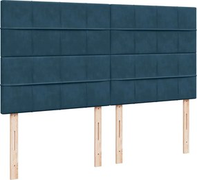 Box spring postel s matrací modrá 200 x 200 cm samet 3293306