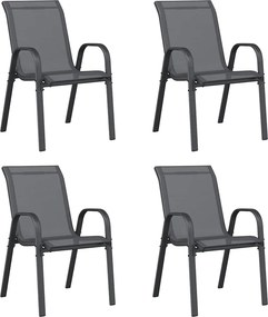 Stohovatelné zahradní židle 4 ks šedé textilenová tkanina 318781