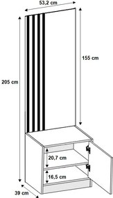 Šatní skříň ROJ 11 - 106,4x205x39 cm dub Craft zlatý