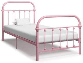 Rám postele růžový kov 90 x 200 cm,  284510