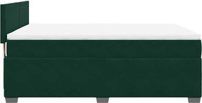 Box spring postel s matrací tmavě zelená 140x200 cm samet 3288627