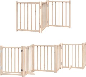 Zábrana pro psy s dvířky skládací 12 panelů 600 cm topol 3155698