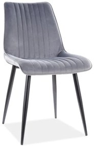 Casarredo - Komfort nábytek Jídelní židle PIKI velvet šedá/černý kov