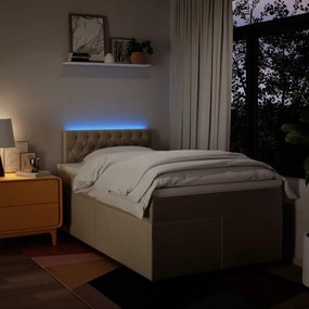 Box spring postel s matrací krémová 120x190 cm textil 3288139