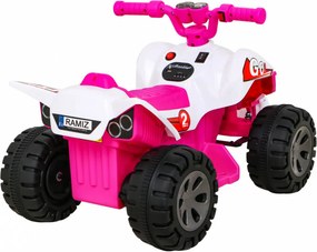 Ramiz Dětská elektrická čtyřkolka na baterie růžová + motor 25W